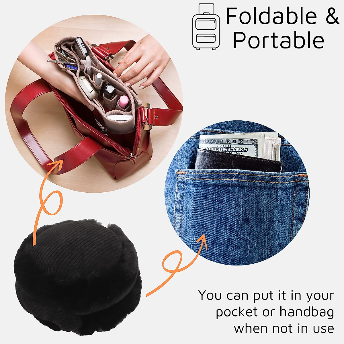 Premium Earmuffs for Women Winter Foldable & Adjustable Ear Warmers Thermal Ear Covers