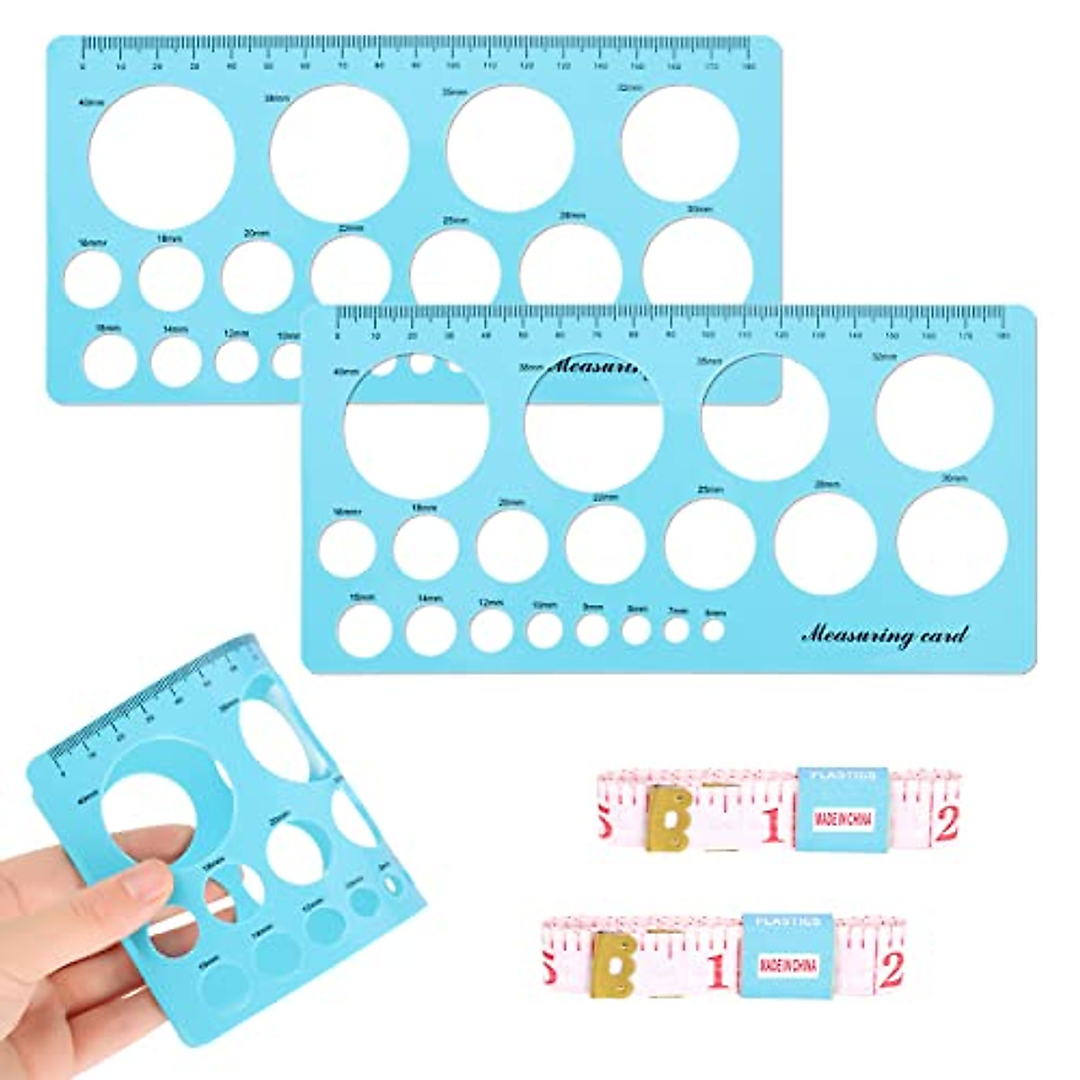 Fuyamp Nipple Ruler,2 Pack Silicone Nipple Ruler with Soft Flange Size Measure Breast Flange Measuring Tool Breast Pump Sizing Tool New Mothers Musthaves(Blue)