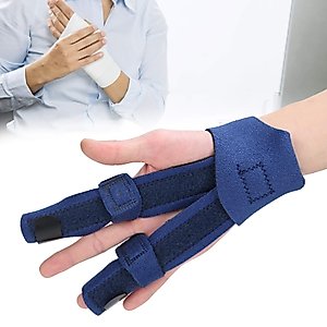 YUYTE Two Fingers Splint, Adjustable Support Protective Correction Brace for Broken Fingers, Injuries, Arthritis, Finger, Tendonitis and Pain Relief
