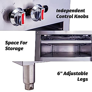 EASYROSE Single Burner Natural Gas Stove 18" Gas Hot Plate Commercial Stove Top Countertop Gas Range Commercial Cooking Equipment 76,000 BTU, ETL Listed