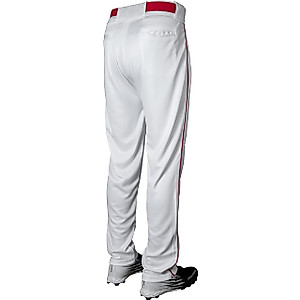 Rawlings | LAUNCH SERIES Full Length Baseball Pants | Adult Small | White/Red