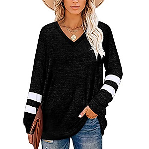 Aokosor Long Sleeve Shirts for Women Lightweight Sweatshirts Fall Womens Tops Black L
