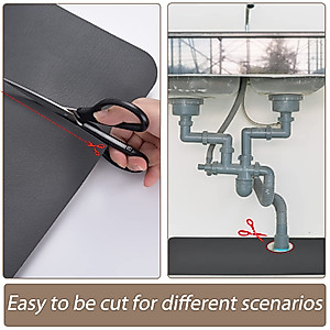 Under Sink Mat Liner for Kitchen 34" x 22",Absorbent Mats for Below Sinks,Quick Dry Under Sink Liner Drip Tray,Waterproof Cabinet Protector/Shelf Liners,Slip Resistant,Cut to Fit Cabinets,Washable