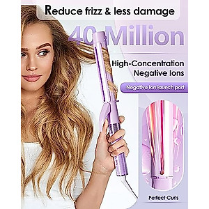 NOVUS 1.5 Inch Curling Wand, Adjustable Tightness Curling Iron, Negative Ions Hair Curler, Large Barrel Curling Iron, Dual Voltage Bionic Curling Iron, Curling Iron for Long Hair, Hair Curlers Iron