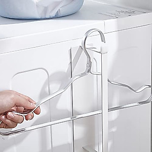 Hanger Organizer,Hanger Storage Rack for Washing Machine,Hanger Stacker for Closet Laundry Room,Clothes Hanger Storage for Adult or Child Clothes Hangers(White)