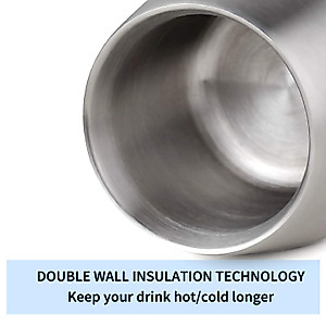 Kitchenexus Small Stainless Steel Espresso Cups 2pcs Set, 4oz Double Wall Insulated Unbreakable Stemless Tumbler Small Cup for Outdoor Events Picnics Party