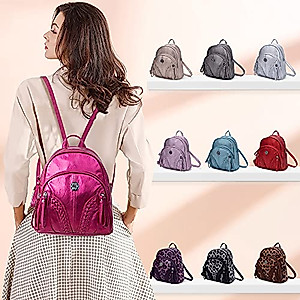 AngelKiss Mini Backpack Purses for Women Girls Anti-theft Soft leather Casual Shoulder Bag Fashion Ladies Satchel Bags ROSE