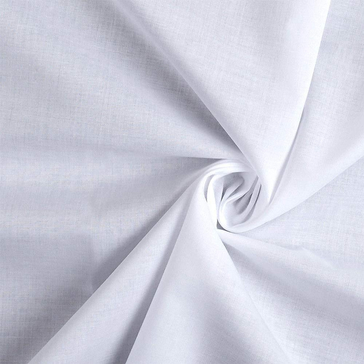 Barcelonetta | Cotton Lawn Fabric | 100% Cotton | Thin | 58" Wide | Lining, Sewing, Air Feel Layer | Cloth, Solid (White, 2 Yard)