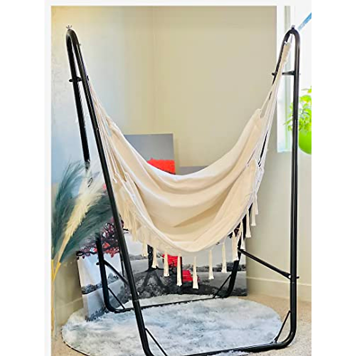 YITAHOME Hammock Chair with Stand Heavy Duty with Hanging Swing Chair 330Lbs Indoor Outdoor Swing Stand for Living Room, Garden, Balcony