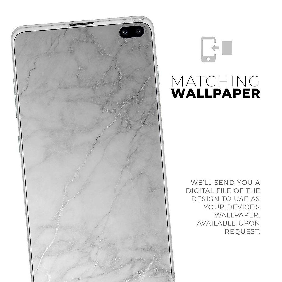 DesignSkinz White Scratched Marble Protective Vinyl Decal Wrap Skin Cover Compatible with The Samsung Galaxy S20 (Screen Trim & Back Glass Skin)