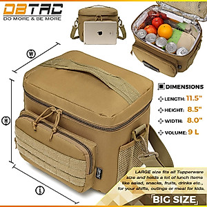 DBTAC Range Bag 2~4 Pistol Medium Size (Tan) + Tactical Lunch Bag (Tan), Durable Material with adjustable shoulder strap, Multi-functional Design