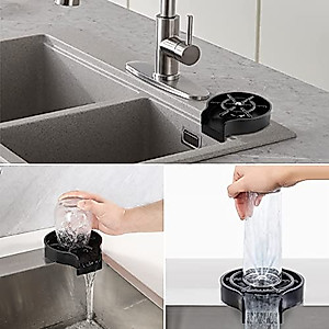 Faucet Glass Rinser, Kitchen Sink Glass Rinser Beer Bar Cup Bottle Glass Rinser Washer Cleaner Kitchen Sink Attachment Accessory for Home KTV Bar Restaurants Cafes