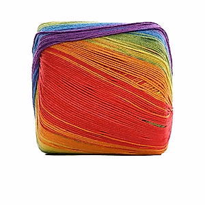 50g/Ball Colorful Lace 100% Cotton Yarn Segmental Dyeing Gradient Yarn DIY Hand Knitting Crochet Garment Doll Lace Yarn (Color : 1PC 756)