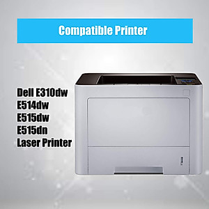 Dell (3-Pack, Black) 4Benefit Compatible E310dw Toner Cartridge Replacement E310 E515 E514 Toner (3xBlack) Used E310dw E515dw E514dw E515dn E310 E514 E515 Laser Printers