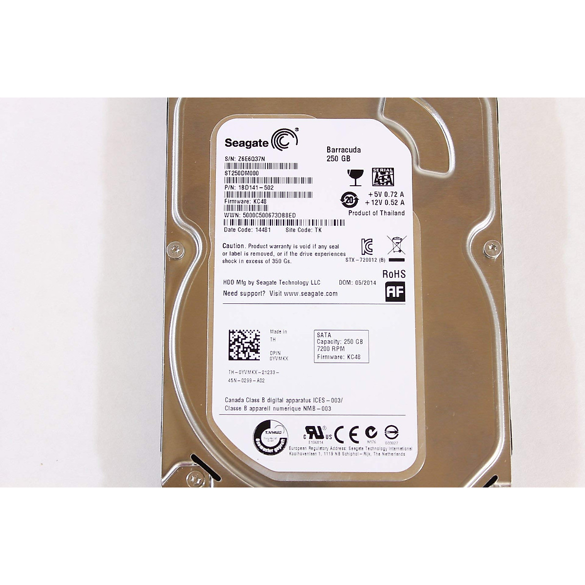 Dell ST250DM000 250GB Barracuda SATA 7200 RPM HDD - No Tray (Renewed)