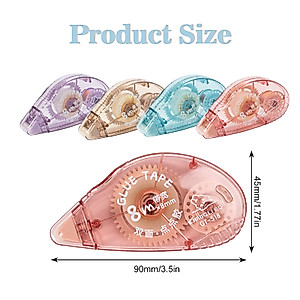 HUIRUSO 4 Pack Double Sided Tape Roller, Scrapbook Supplies, Glue Tape Roller for Crafts, Double-Sided Adhesive Tape Runner for Scrapbooking, School Office Journaling Supplies (0.31 in X 26.25 ft)