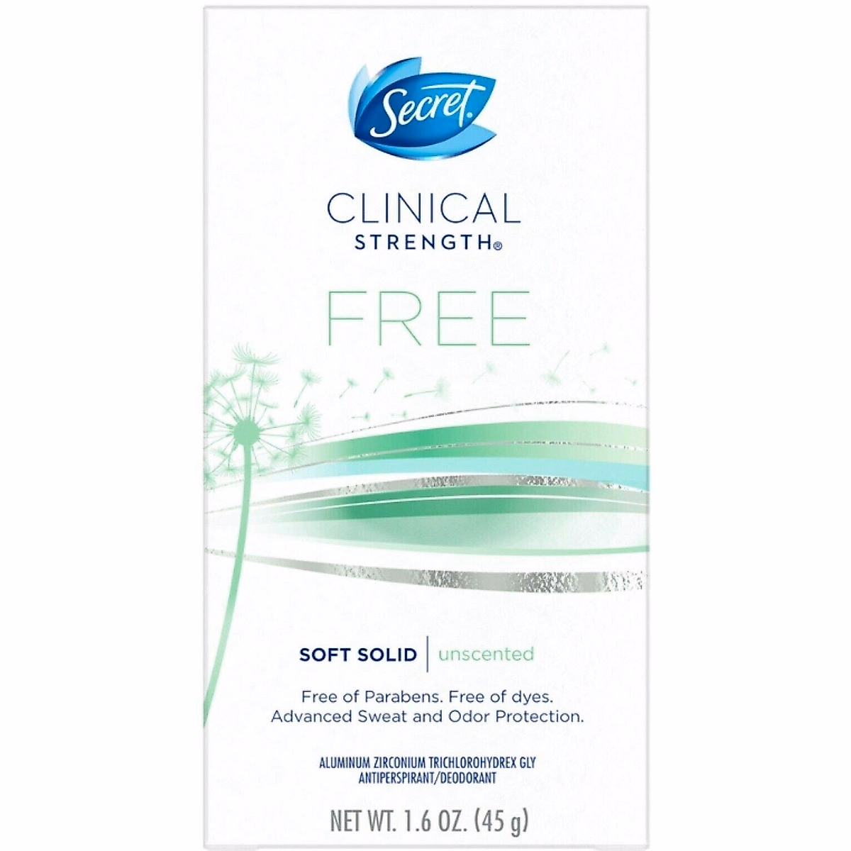 Secret Clinical Strength Soft Solid Sensitive Unscented Deodorant, 1.6 oz (Pack of 3)