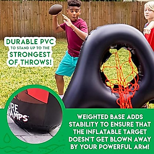 Franklin Sports Kids Football Target Toss Game - Inflatable Football Throwing Target Toy with Soft Mini Footballs - Fun Kids Football Toy Toss Game - Inflatable Indoor + Outdoor Sports Game 45 In.