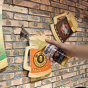 Wall Mounted Bottle Opener with Free Stainless Steel Mounting Screws,Vkermury Wall Hung Beer Opener for Bar or Kitchen - Silver