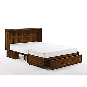 Night & Day Furniture Daisy Queen Bed & Mattress Murphy Cabinet Bed and Mattress, Black Walnut