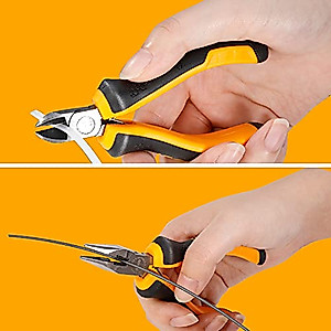 INGCO 6pcs Mini Plier Set, Including 4.5 Inch Combination Pliers, Diagonal Cutting pliers, Needle Nose Pliers, Long Nose Pliers, Flat Nose Pliers, End Cutting Pliers HMPS06115