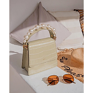 JW PEI Small Top-handle Handbag Vegan Leather Anna Faux Pearl Chain Accessories for DIY Hand bags