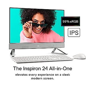 Dell Inspiron 5410 All in One - 23.8-inch FHD (1920 x 1080) Touchscreen Display, Intel Core i5-1235U, 8GB DDR4 RAM, 512GB SSD, Intel UHD Graphics, Intel Wi-Fi 6E, Windows 11 Home - White