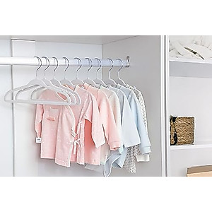 ManGotree Childrens Velvet Clothes Hangers, Baby Kids Hangers for Clothes Space Saving Non-Slip 15Pack (White)