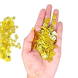 Honbay 2100 Pieces 1.6Oz Double Sided Sparkly Number 50 Confetti for 50th Birthday, 50th Class Reunion, 50th Wedding Anniversary,etc (Gold)