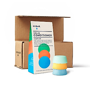 HiBAR - Conditioner Bar Sampler - Maintain, Moisturize & Volumize Conditioner Bars - Travel-Friendly - Salon-Quality Ingredients - Soap, Paraben, Plastic & Sulfate-Free - Color Safe -3 Mini Solid Bars