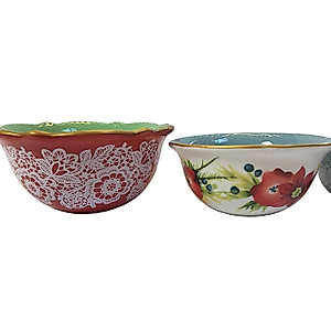 The Pioneer Woman Measuring Bowl Set 4pc Frost Floral Cups