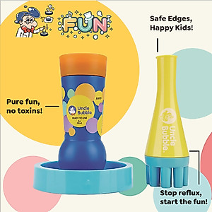 Uncle Bubble Mini Bubble Blower - Non Toxic Plastic Confetti Bubbler, Fun Summer Toys for Kids, Girls and Boys, Blow Thousands of Mini Bubbles in One Breath