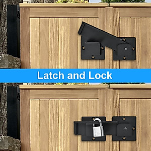 GreaTalent 7.5" Flip Gate Latch Lock with Padlock Hole, 4mm Heavy Duty Aluminum Alloy Adjustable Door Latch for Sliding and Swing Open Door, Outdoor Gate, Wooden Fence, Barn Door, Shed, Garage, Yard