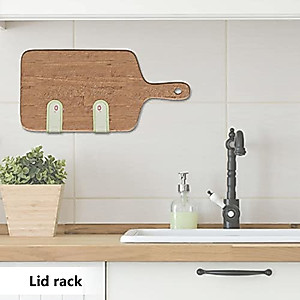 Pot Lid Organizer, Pot and Pan Cover Stand, Punch Free Wall Mount Pan Covers Storage, Non-slip Cutting Board Organizers for Kitchen Wall Adj