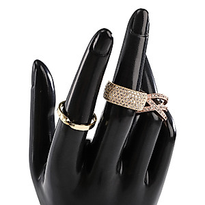 Okllen 4 Pack Female Mannequin Hand, Hand Ring Display Stand Jewelry Organizer Bracelet Bangle Necklace Holder for Hand Chain, Finger Ring, Glove, White & Black, Right Hands