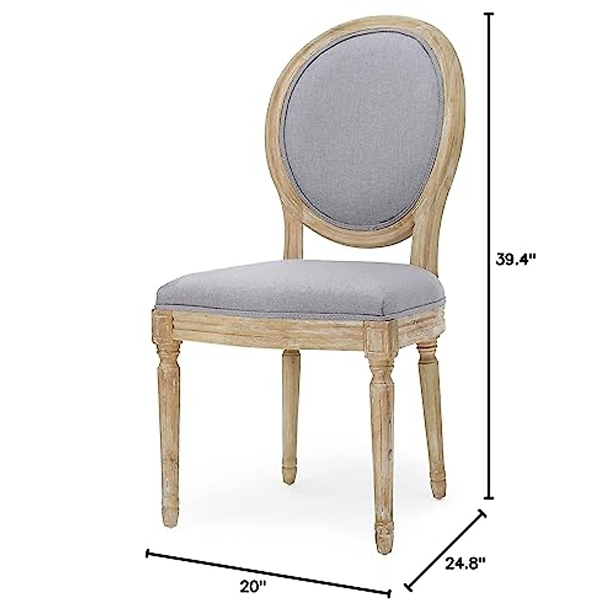 Christopher Knight Home Phinnaeus Fabric Dining Chairs, 2-Pcs Set, Light Grey