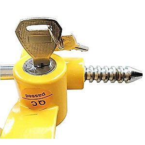 DEF Coupler Lock Hitch Trailer Lock with 2 Keys Heavy-Duty Steel Fits 1-7/8" 2" and 2-5/16" Replaces#72783 Yellow and Chrome