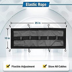 Cable Management Under Desk,Wire Hiders for Desk Flexible Under Desk Cable Management Tray Large Capacity Cord Management Under Desk for Office, Standing Desk,Home,Cable Organizer Desk 25 * 9"-8 Hook