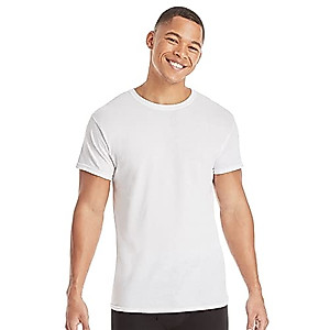 Hanes Men's White T-Shirt Pack (Colors Available), Moisture-Wicking Shirts, 100% Cotton Undershirts for Men, Multipack