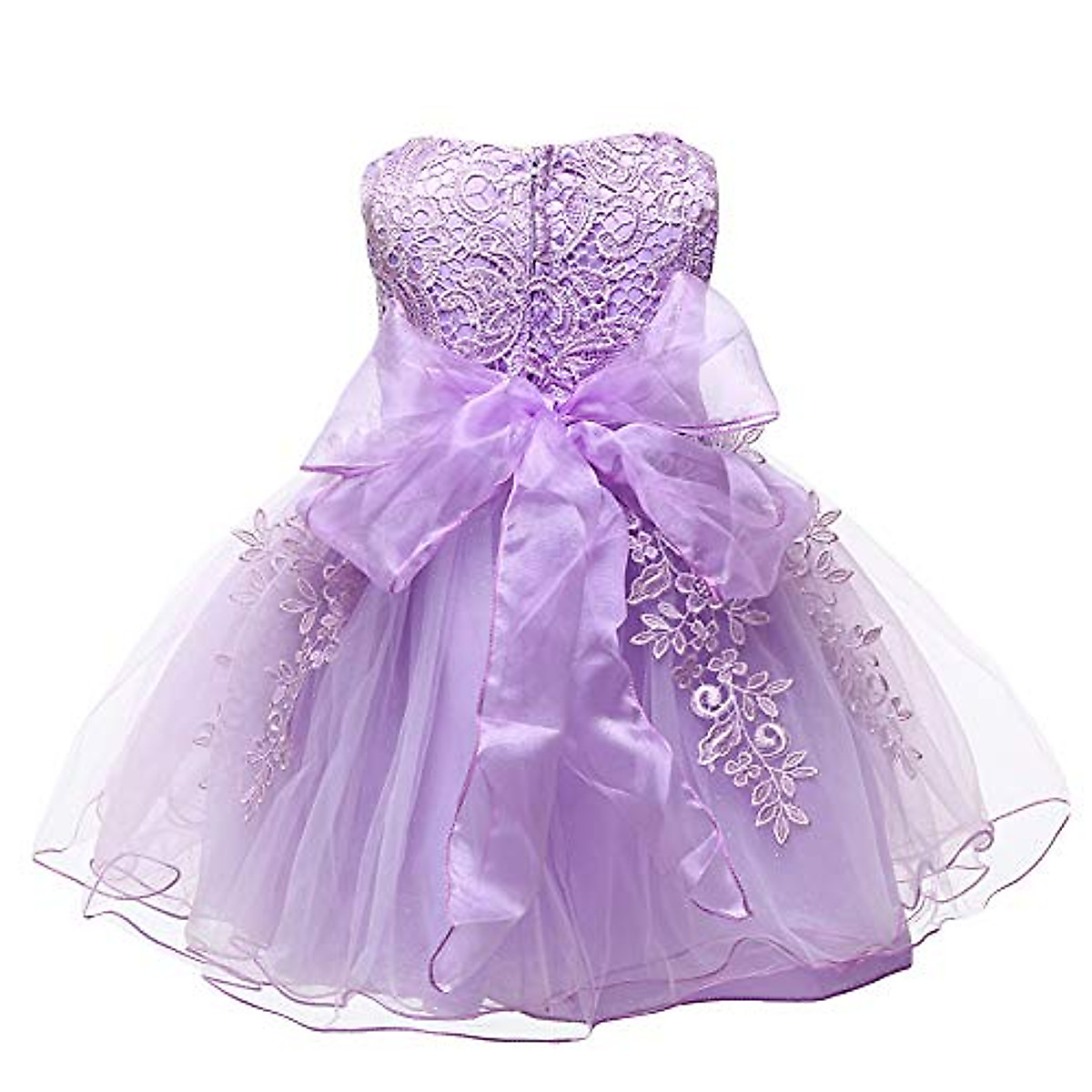 LZH Baby Girls Birthday Dress Wedding Party Flower Dress (5801-Purple,12M)