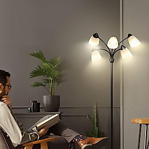 OTTOSEA 4 Pack Plastic Lampshade,5.7 inch High,4.1 inch Diameter,1.65 inch Fitter,Replacement Plastic Lamp Shade for LED Floor Lamp [White]