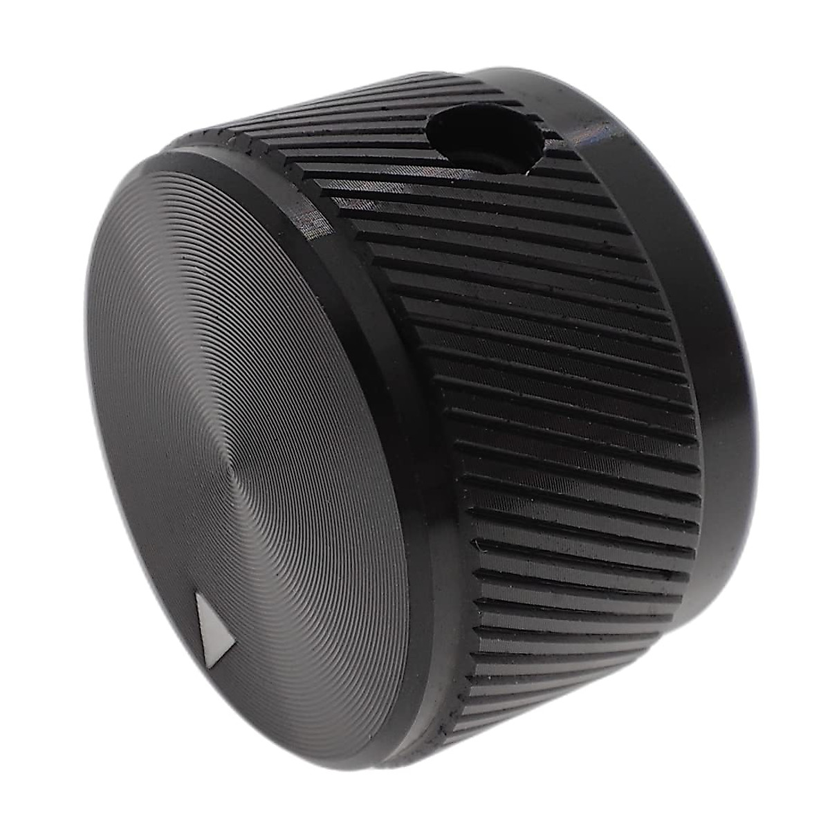 Szliyands 2 Pack Aluminum Rotary Electronic Control Potentiometer Knob,for 0.23'' Diameter Shaft, 0.98'' Dia, 0.61'' H, Guitar Knob, Audio knob, Volume Control Knob(Black)