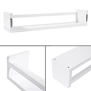 AZSKY White Floating Bookshelf 24 Inches of 3 Nursery Bookshelves Wall Mounted Floating Shelf for Kids Room Cosmetic Storage Shelves Bathroom Storage Shelves Display Shelf Toy Storage Shelves