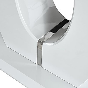 Ginxesh Modern Faux Marble Dining Table for 6,63'' Large Grey Imitation Marble Grain Kitchen Table with MDF Pedestal,Rectangular Oval Marble Dining Table for Dining Room,Living Room,Home,Office