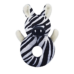 Doindute Baby Zebra Soft Rattle Toy, Zebra Plush Infant Shaker Rattle Easy-Grasp Stuffed Animal Toy, Gifts for Newborns Babies Toddlers Boys Girls, 6 Inches