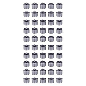 Mega Candles 50 pcs Unscented Black Jumbo Tea Lights Candle, Pressed Wax Candles 8 Hour Burn Time, Home Décor, Wedding Receptions, Baby Showers, Birthdays, Celebrations, Party Favors & More