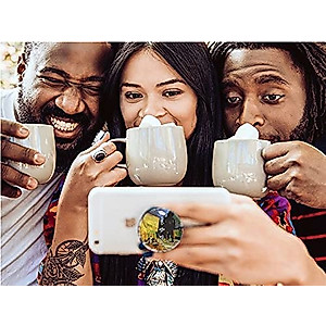 Multifunction Cell Phone Stands and Grips for Smartphones and Tablets Holder - White Marble and Black White 3 Pack