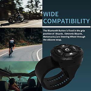 Jaesien Bluetooth Media Button Remote,Waterproof Wireless Music Controller for Car Bike Motorcycle,Steering Wheel Control Button Compatible for iPhone/Android Phone Black