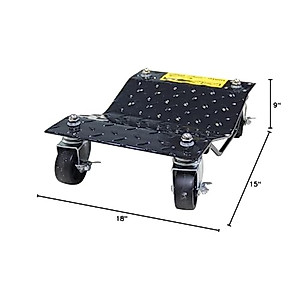 HPDMC 6000lbs Capacity Tire Dolly Wheel Dolly Car Tire Stakes丨4 Pack丨Black