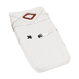 Sweet Jojo Designs Boho Diamond Boy or Girl Baby Nursery Changing Pad Cover - Ivory Burnt Orange Rust Off White Diamond Tufted Bohemian Farmhouse Southwest Shabby Chic Designer Tribal Gender Neutral